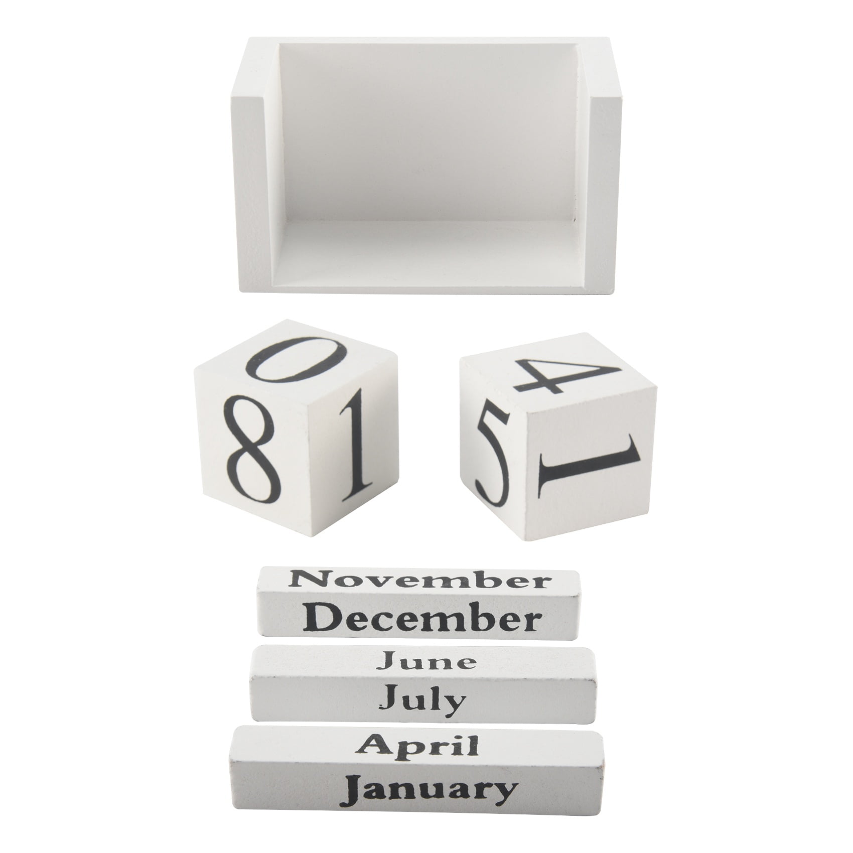 Vintage Wood Perpetual Calendar Shabby Chic Blocks Desktop Calendar ...