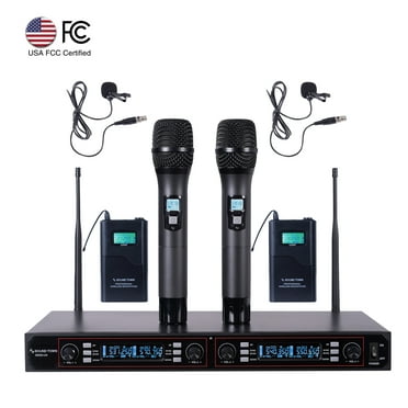 Sound Town Professional UHF Handheld Wireless Microphone System with LED Display, 4 Handheld ...