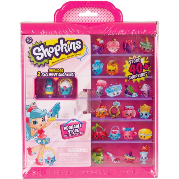 Shopkins Mini Store Display Case with Shelves and Stickers for 60 ...
