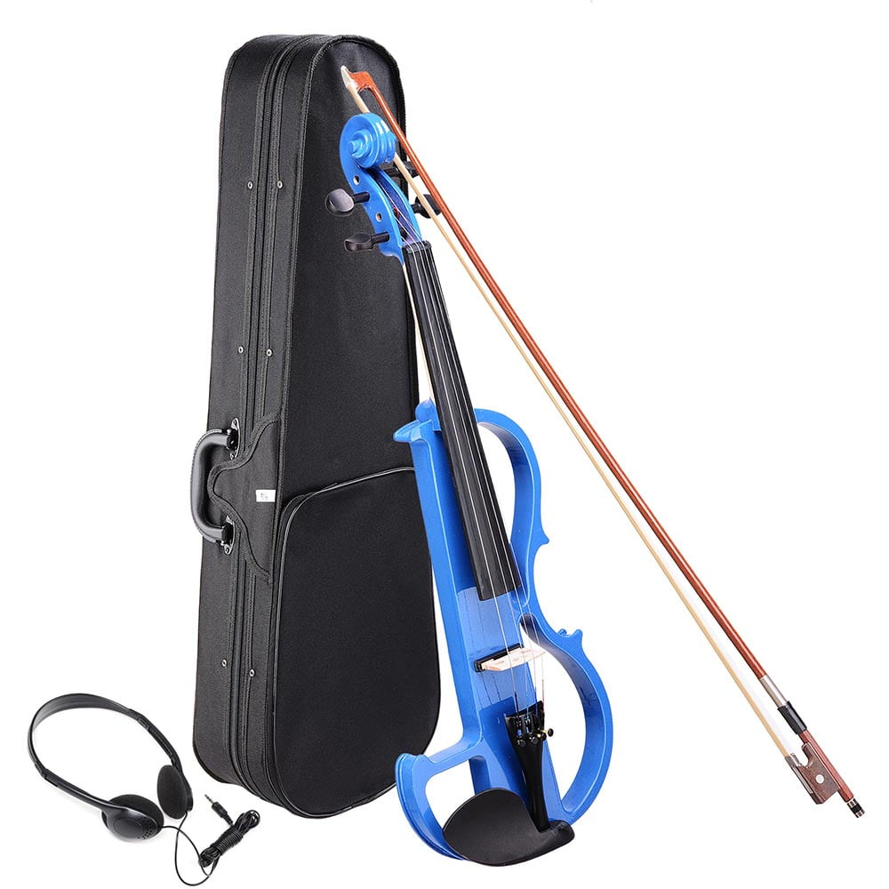 4/4 Electric Violin Full Size Wood Silent Fiddle Musical Instrument ...