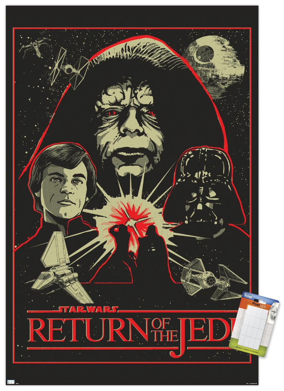 Star Wars: Return of the Jedi - Red Outline Illustration Wall Poster ...