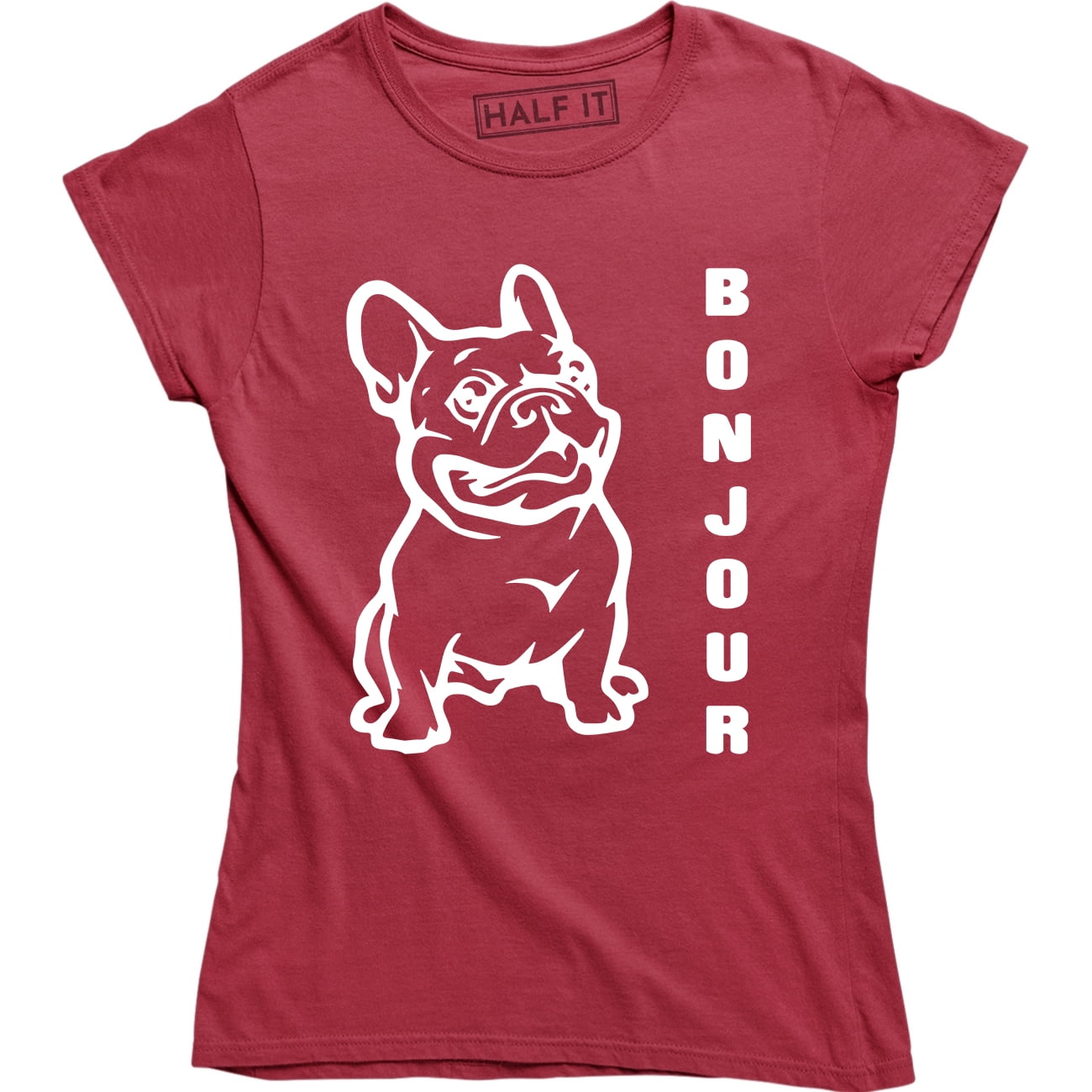 Bonjour Frenchie WOMENS birthday french bulldog puppy cute funny gift T ...