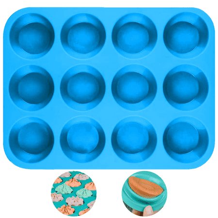 Silicone Muffin Tin for 12 Muffins Non-stick Coated, Suitable for ...