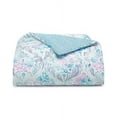Whim By Martha Stewart Queen Cotton Bedding Set, Reversible 3-Pc. Watercolor Damask-Print Full ...