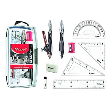 Westcott 5 Piece Geometry Set in Pouch, Blue and Gray - Walmart.com