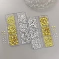 6-Compartment Heart-Shaped Metal Nail Art Accessory Box - Elegant Gold ...