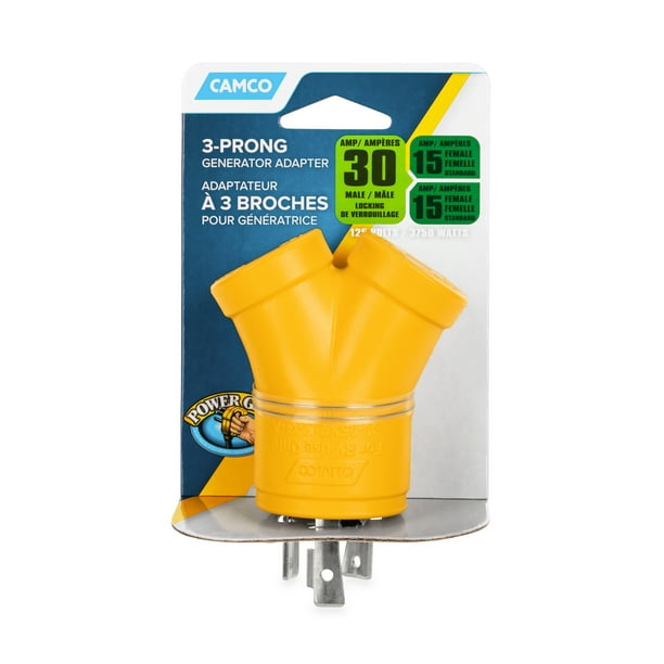Camco PowerGrip Camper/RV 3-Prong Generator Adapter (55433) - Walmart.com