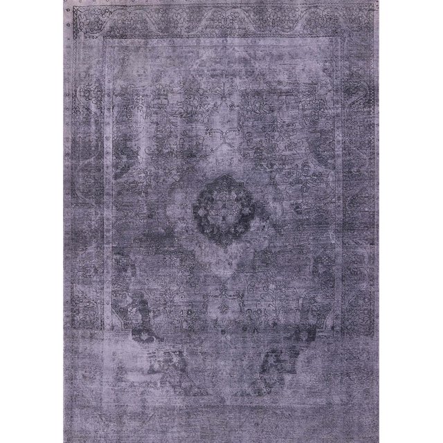 Ahgly Company Indoor Rectangle Mid-Century Modern Purple Oriental Area ...