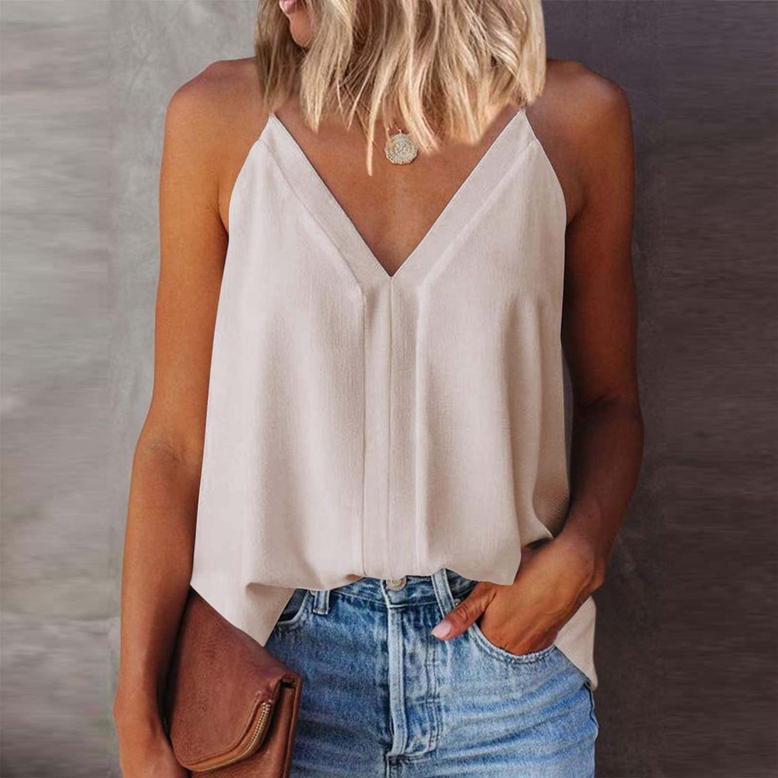 Click here for Uppada Womens V Neck Camisole Spaghetti Strap Blou... prices