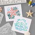 6Pcs Sea Creature Theme Templates 5x5Inch Kids Drawing Stencils for ...