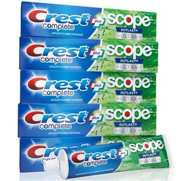 Crest + Scope Outlast Whitening Toothpaste, Long-lasting Freshness ...