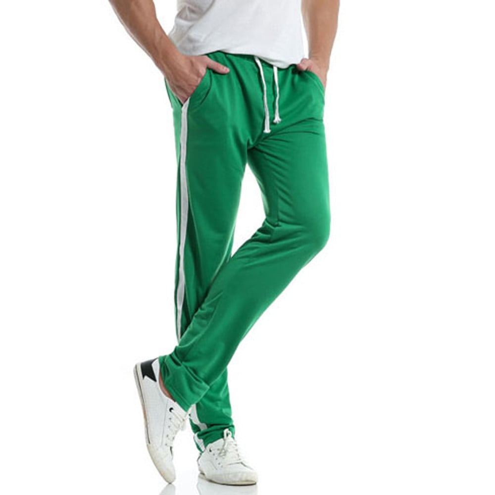 HAXMNOU Men Drawstring Track Pants Sport Jogging Bottoms Joggers Gym ...