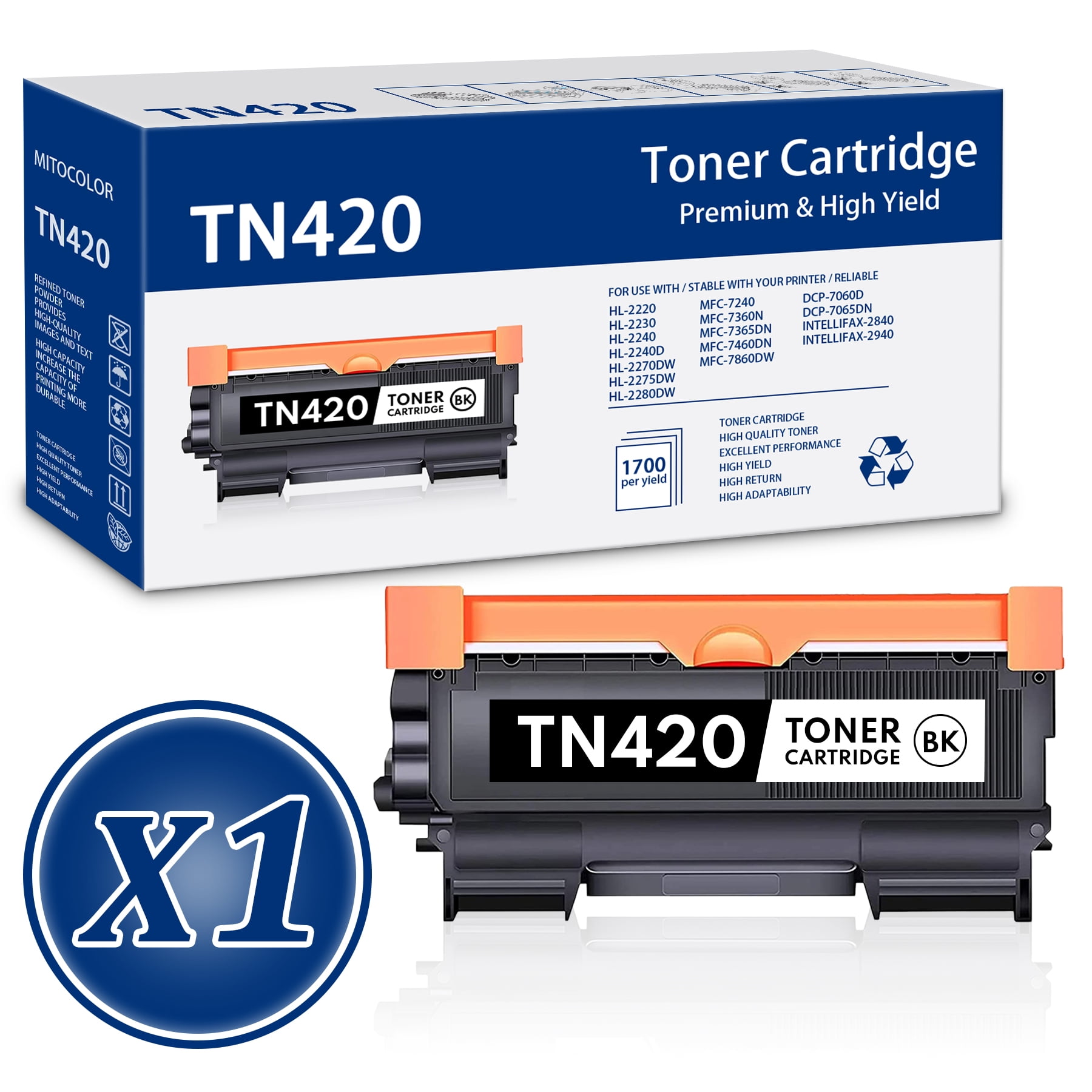 TN420 Toner Cartridge High Yield: TN-420 Black Toner Replacement for ...