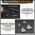 10Pack Round Ended Feather Key, 3x3x22mm Carbon Steel Parallel Drive ...