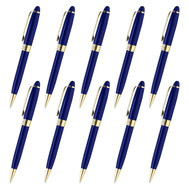 10 Ultra Executive Pens Pack - Twist To Write, Gold Accent - Blue ...