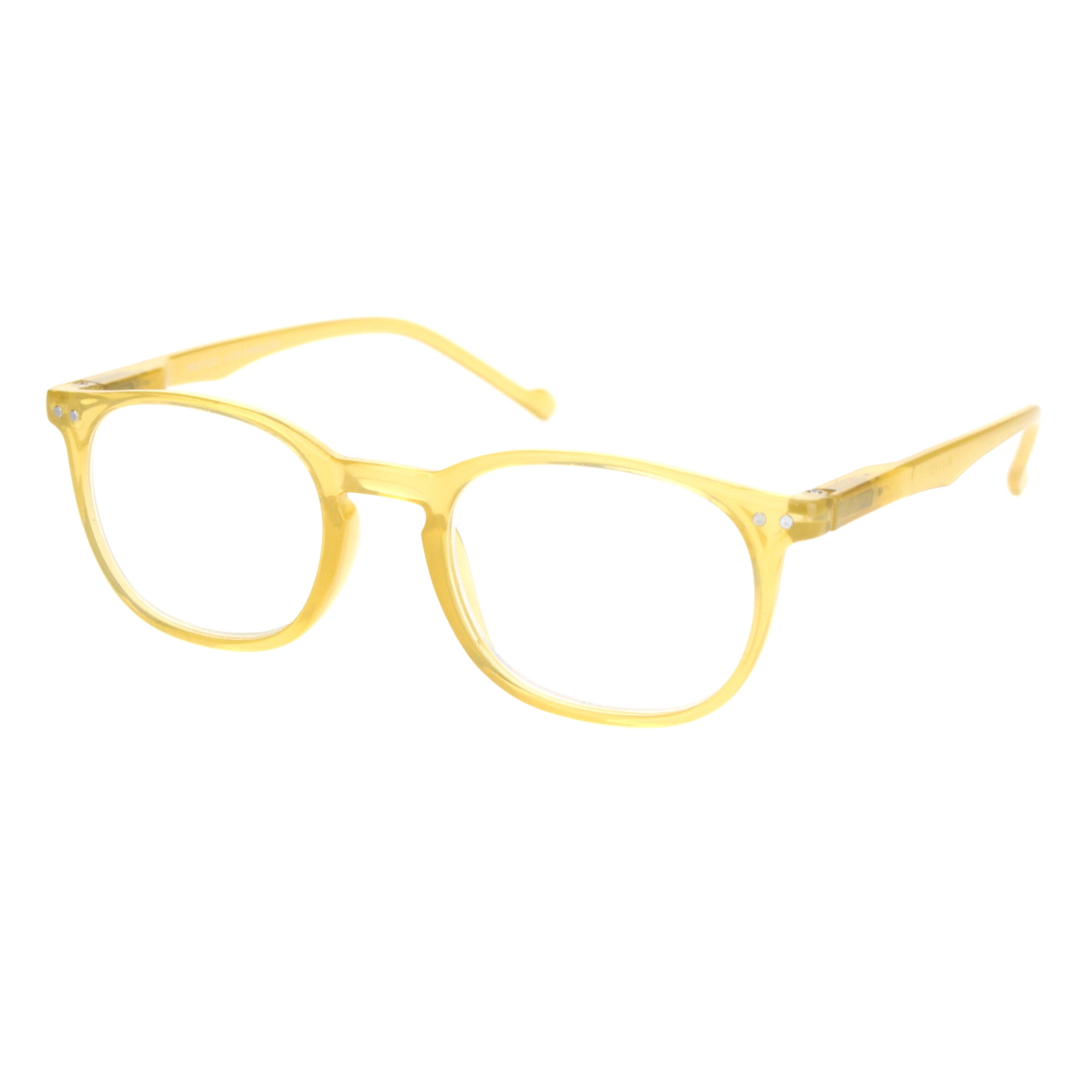 Thin Plastic Keyhole Rectangle Hipster Design Reading Glasses Yellow +3 ...