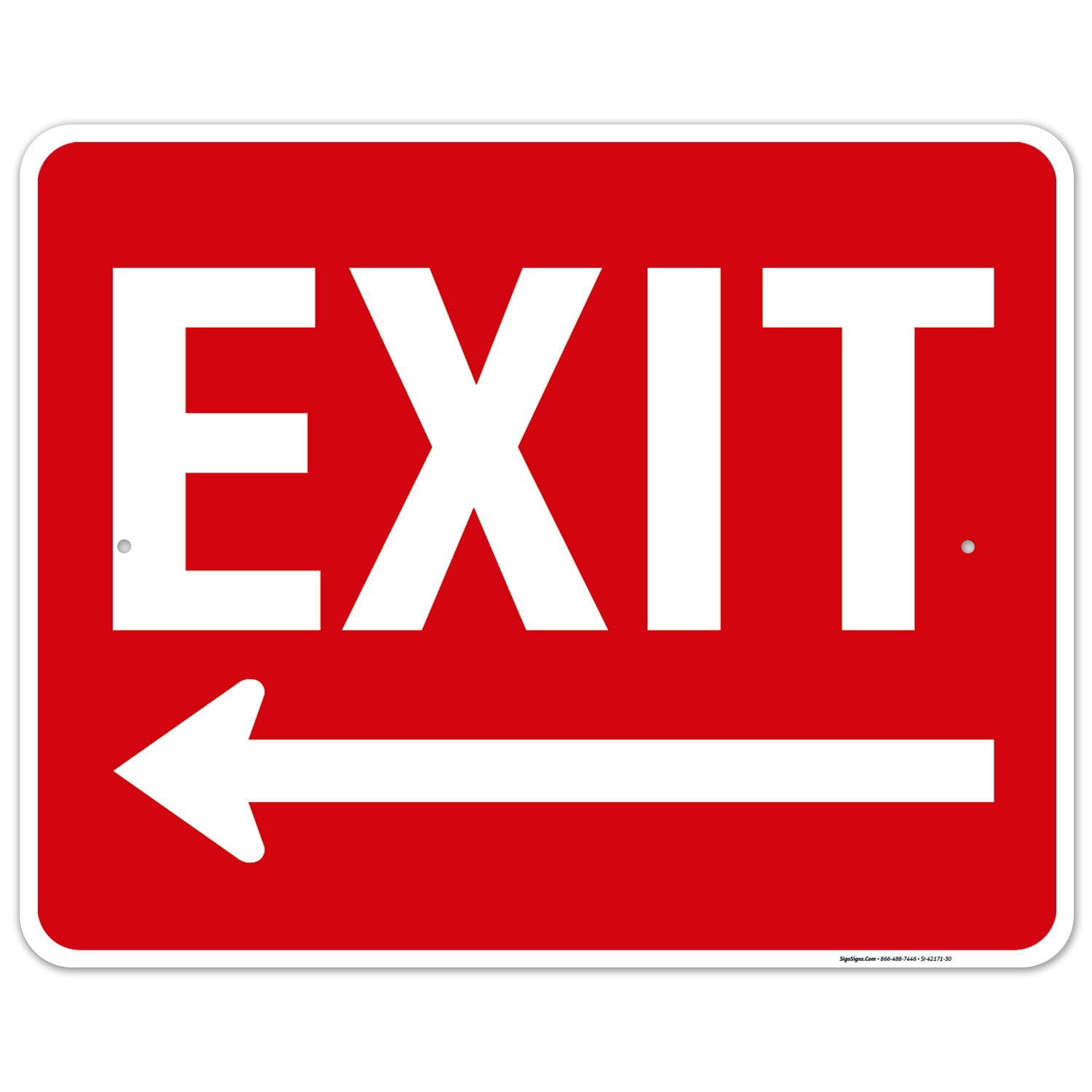 Exit Sign, with Left Arrow - Walmart.com