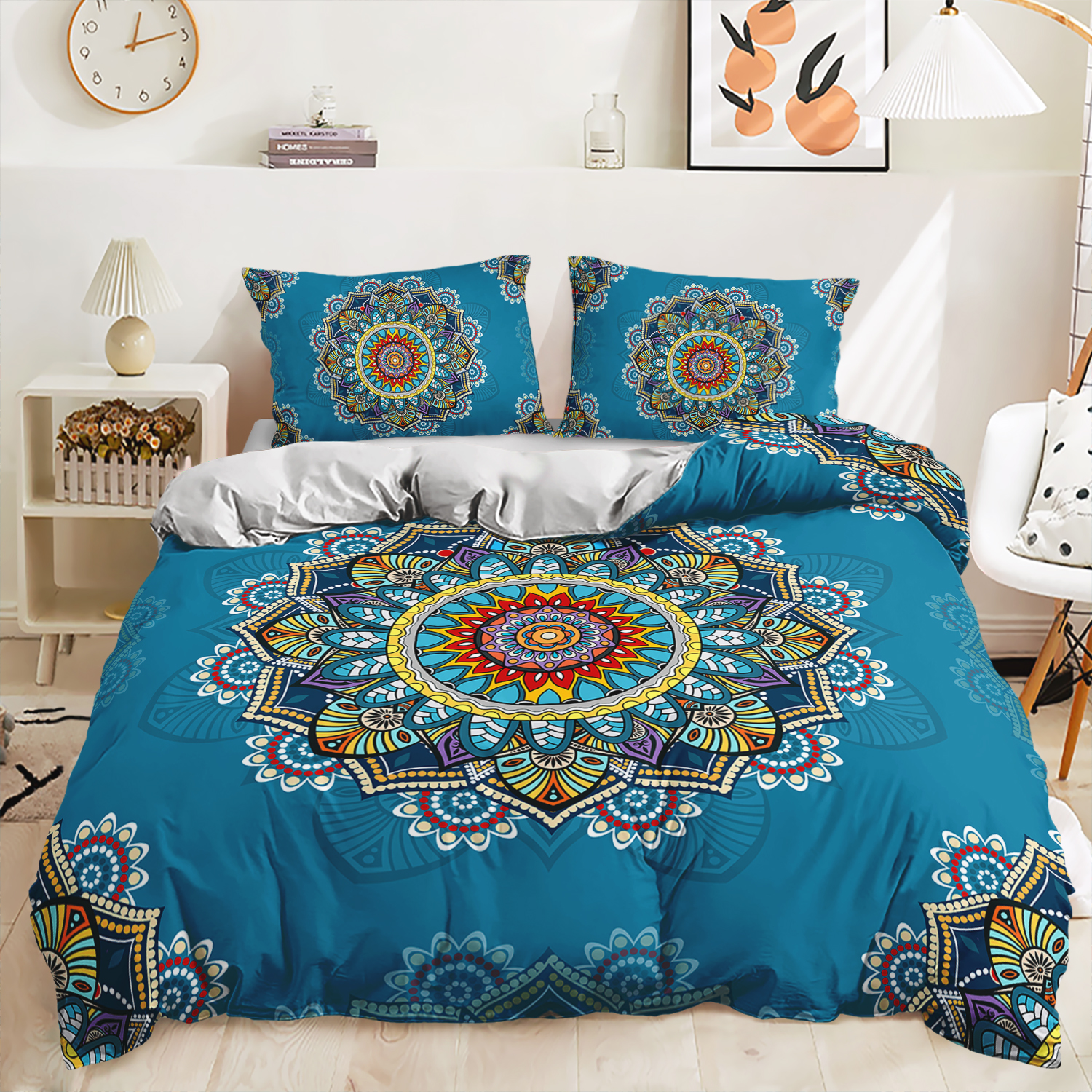 Hosima 3-Piece 3D Digital Duvet Cover With Pattern Composed Of Multiple ...