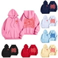 Mlqidk Sweatshirt For Women Oversized Long Sleeve Pink Palm Puff Hoodie