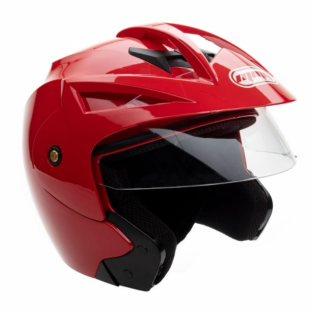 MMG Motorcycle Scooter Street Open Face Helmet DOT - Flip Up Shield ...