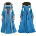 Cfhntfmh Women Renaissance Medieval Dress Hooded Vintage Gothic Gown