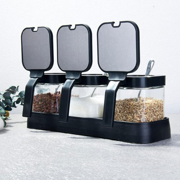 Paquete de 3 tarros de vidrio resistentes al calor para condimentos ...