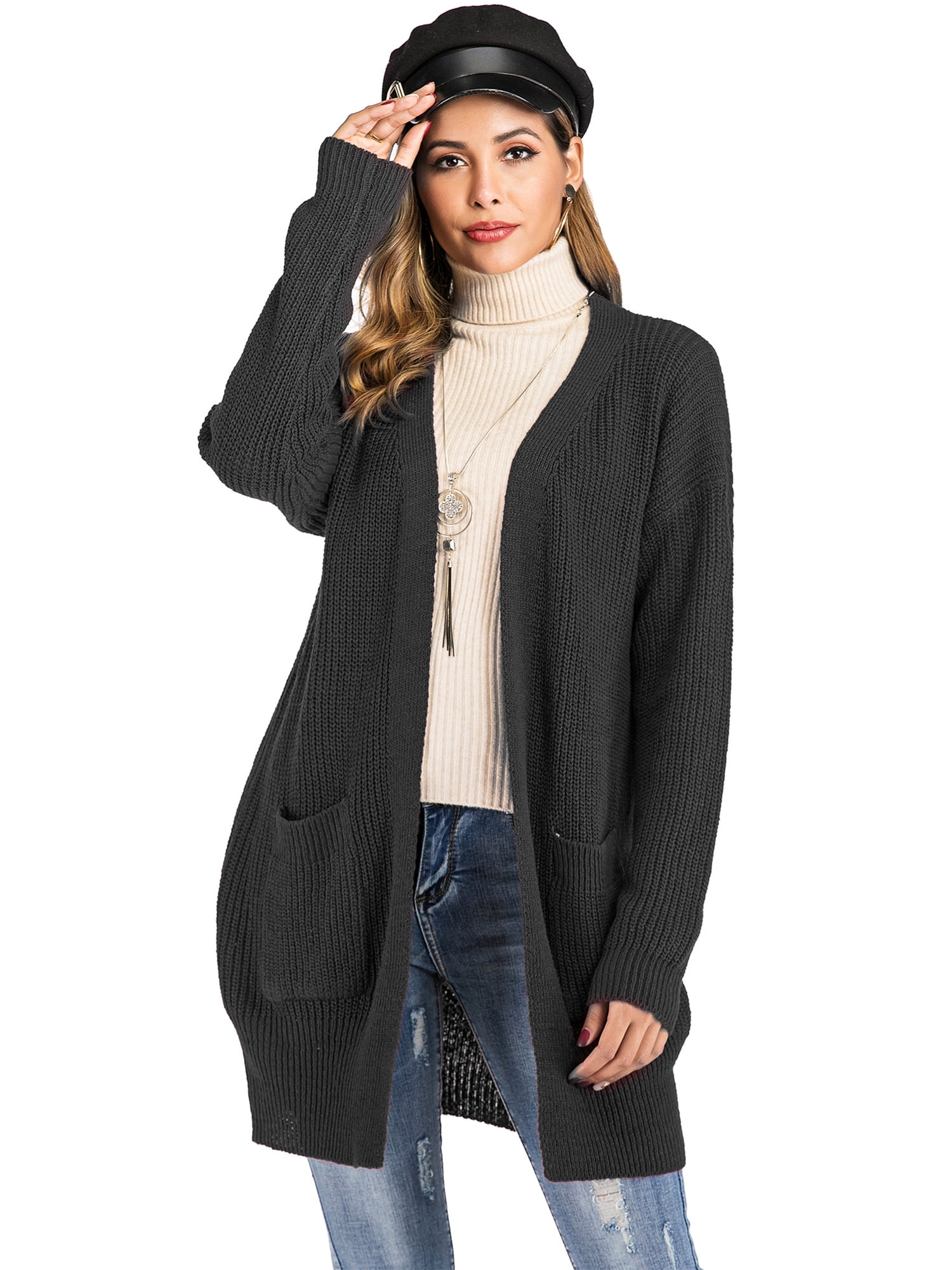 Plus Size Womens Long Sleeve Oversized Loose Knitted Sweater Jumper ...