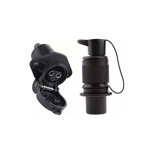 3 Pin Trailer Plug and Trailer Socket, 12V Waterproof 3 Pin Female Male ...