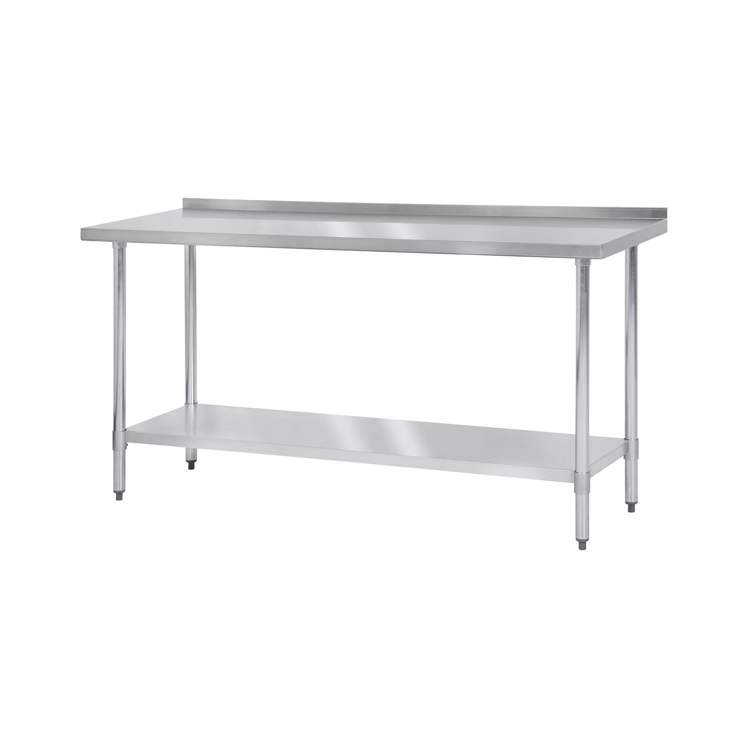 Excellante 30"x60"x 35", 430 stainless steel worktable, flat top with 4 ...