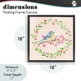 Spring Bird Wreath Perch Black Framed Floater Canvas Wall Art, design ...
