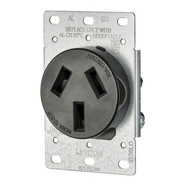 Leviton 5050 Single-Surface Replacement Range Receptacle, 3 Wire ...