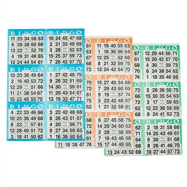 American Games Bulk Disposable Bingo Paper Game Cards - 6 cards, 10 ...