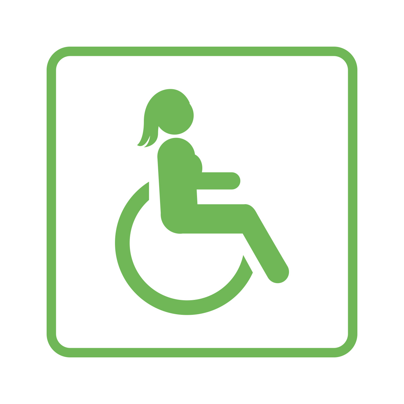Female Handicap Sticker Decal Die Cut - Self Adhesive Vinyl ...