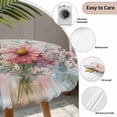 Country Flower Round Fitted Tablecloth with Elastic Edge Oil Painting ...