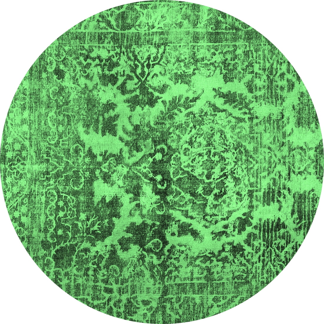 Ahgly Company Indoor Round Abstract Emerald Green Contemporary Area ...