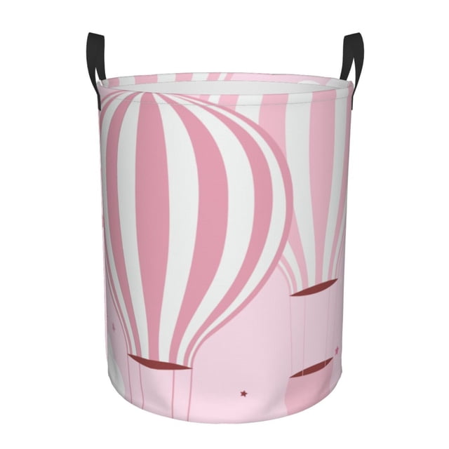 LNWH Laundry Basket, Pink Fantasy Hot Air Balloon Pattern Foldable ...