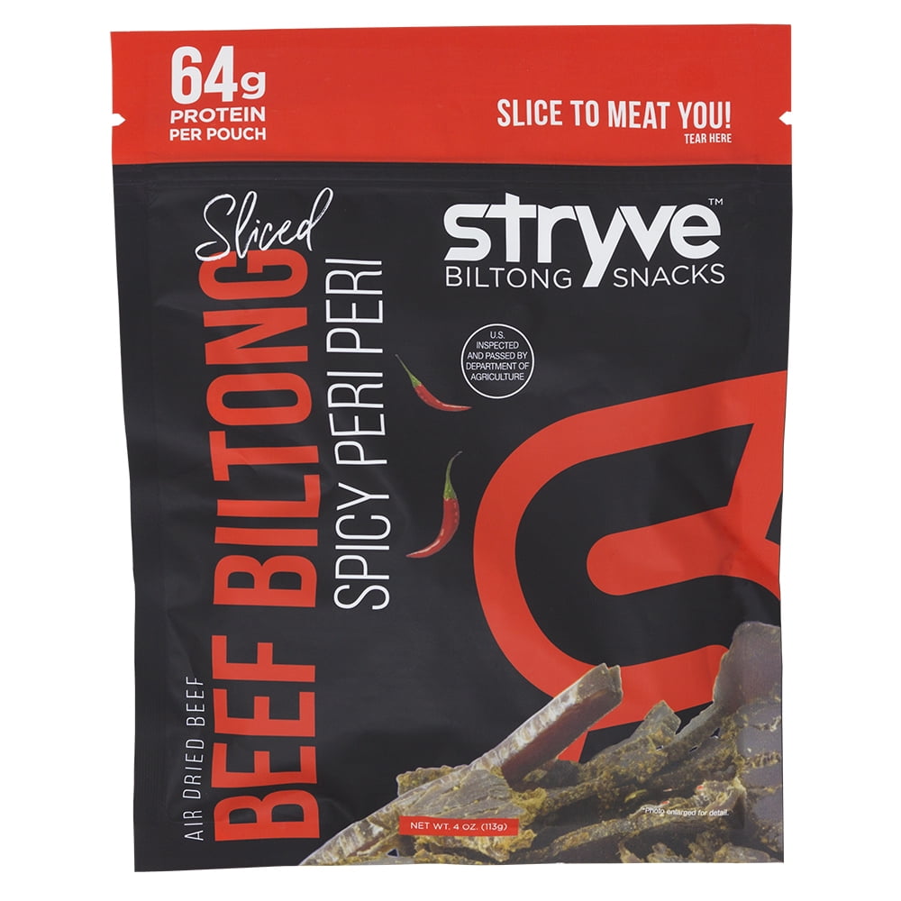 Stryve Beef Biltong, Spicy Peri-Peri, 4.0oz - Walmart.com