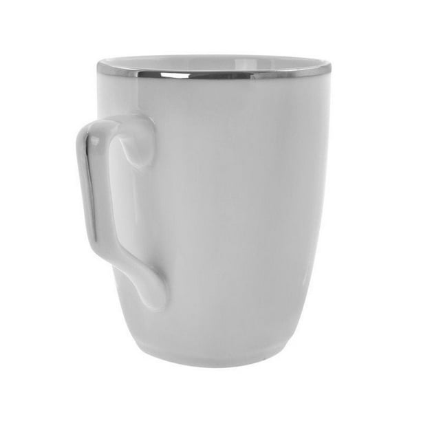 10 Strawberry Street Lotus Silver Line 10-Ounce Square Mugs, Set of 4 ...