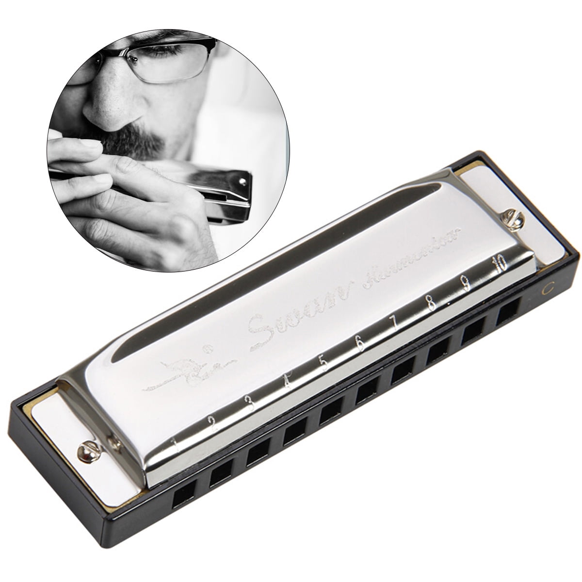Click here for Kakowely Swan Harmonica 10 Hole 20 Tones Harmonica... prices