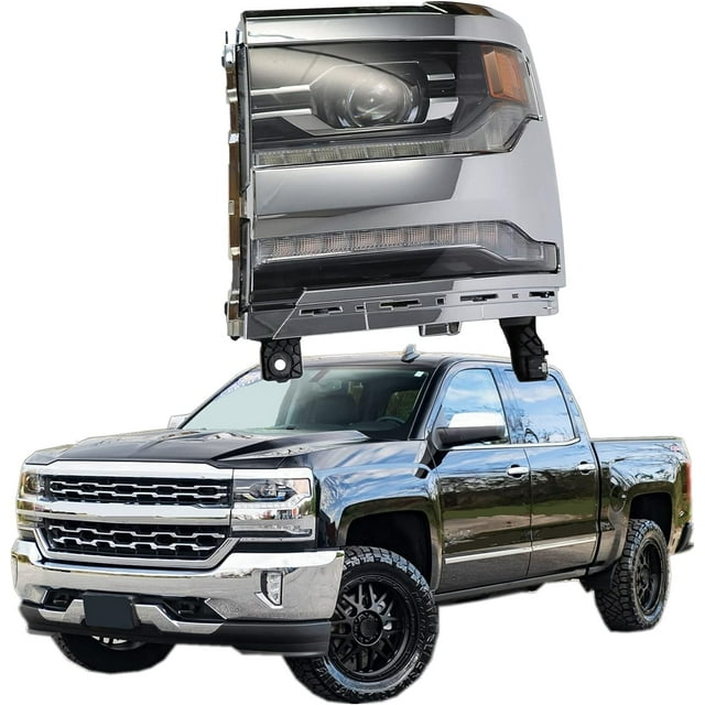 Genrics Headlamp Replacement for 2016 2017 2018 Chevy Silverado 1500 ...