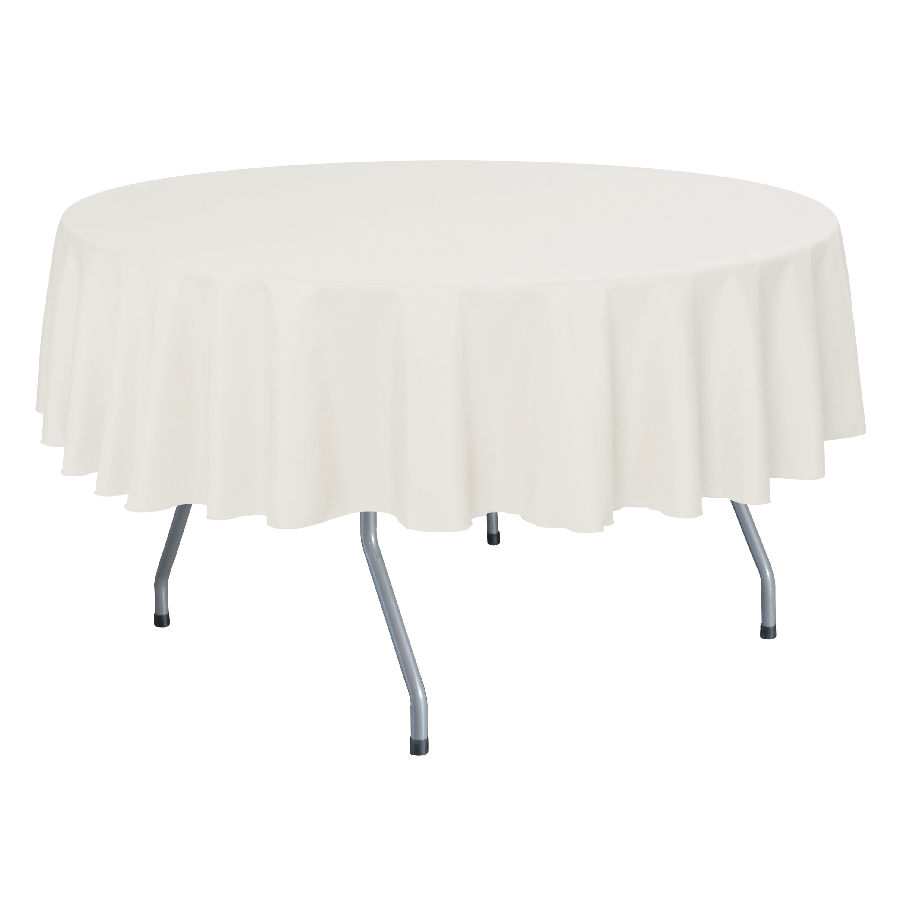 Ultimate Textile 84-Inch Round Polyester Linen Tablecloth Oyster ...