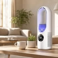 6-Speed Bladeless Electric Fan with Light and 7-Color Light, USB Quiet ...