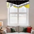 Black Yellow Lines Tie Up Valance Curtains Geometric Abstract Black ...