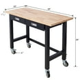 YesFashion 60" Workbench Wide Rolling Workbenches Adjustable Height ...