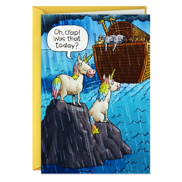 Hallmark Shoebox Funny Birthday Card (Noah's Ark Unicorns) - Walmart.com
