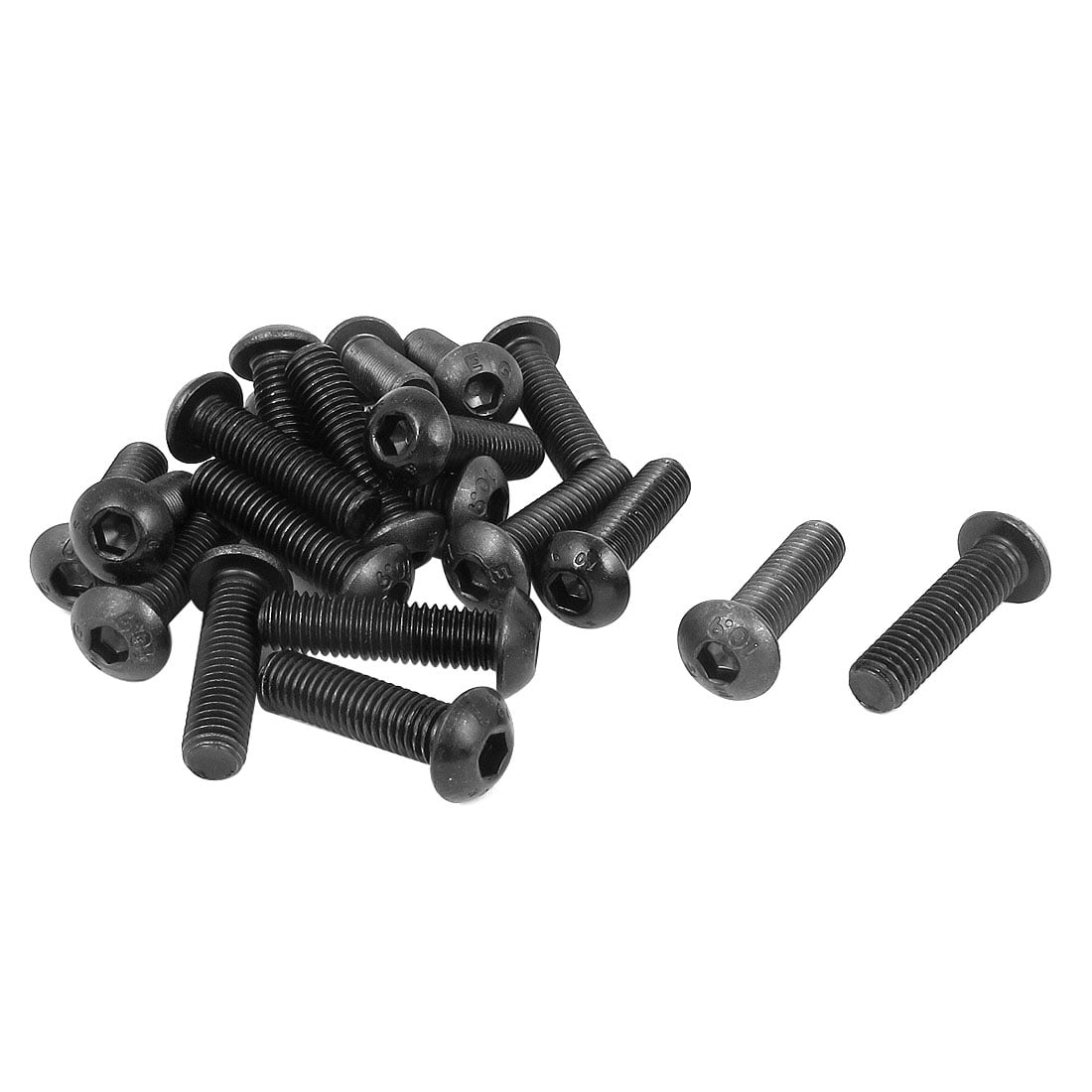 M8 x 30mm 1.0mm Pitch Alloy Steel Hex Bolt Socket Head Cap Screws Black ...