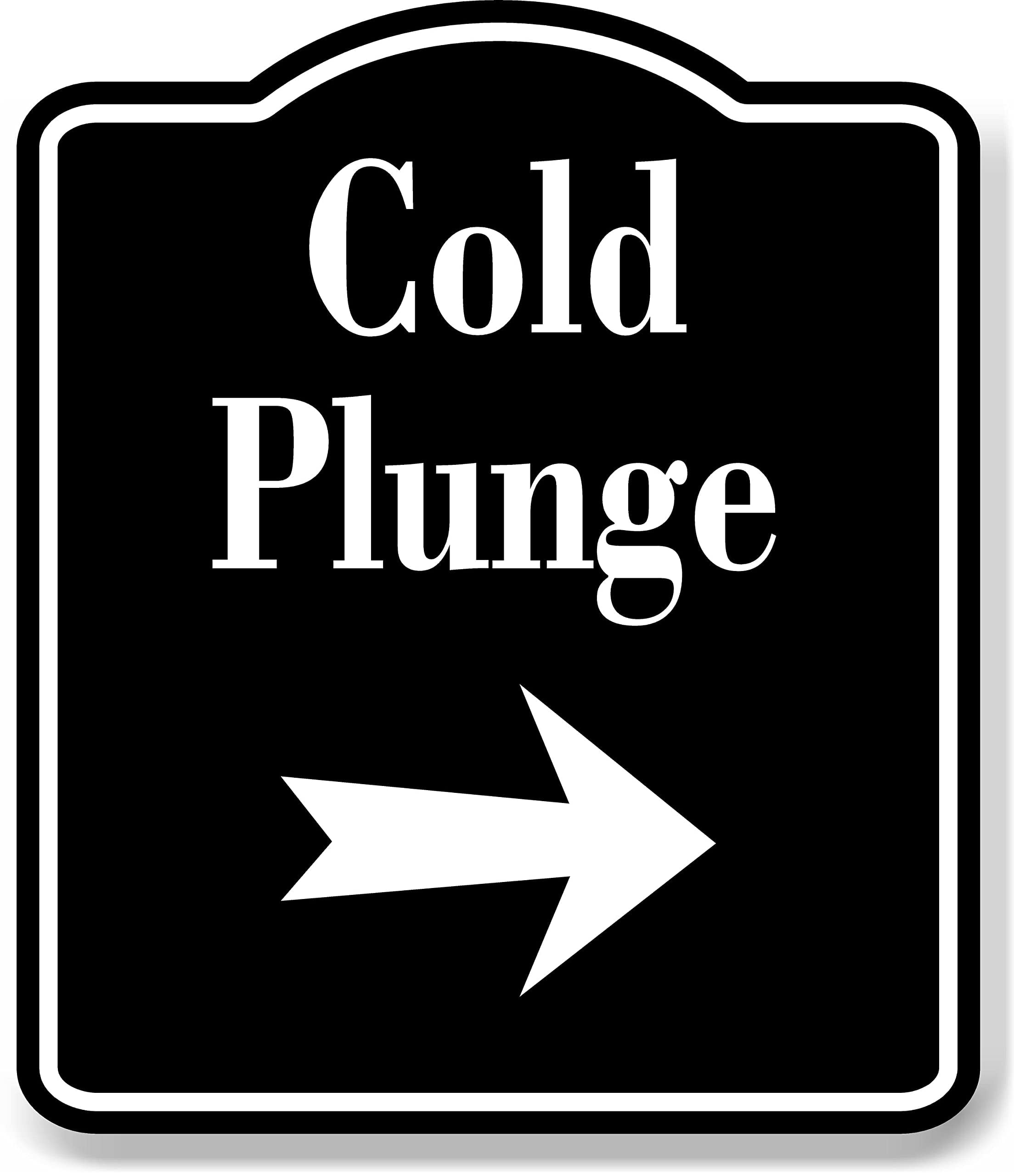 Cold Plunge Right Arrow BLACK Aluminum Composite Sign - Walmart.com