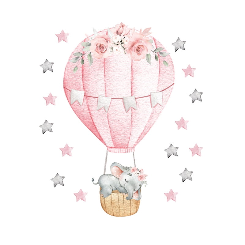 Click here for Jinsinto Watercolor Pink Hot Air Balloon Wall Stic... prices