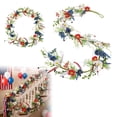Lume Wear Vine Wreath with Red White Blue Daisies for Patriotic Home ...