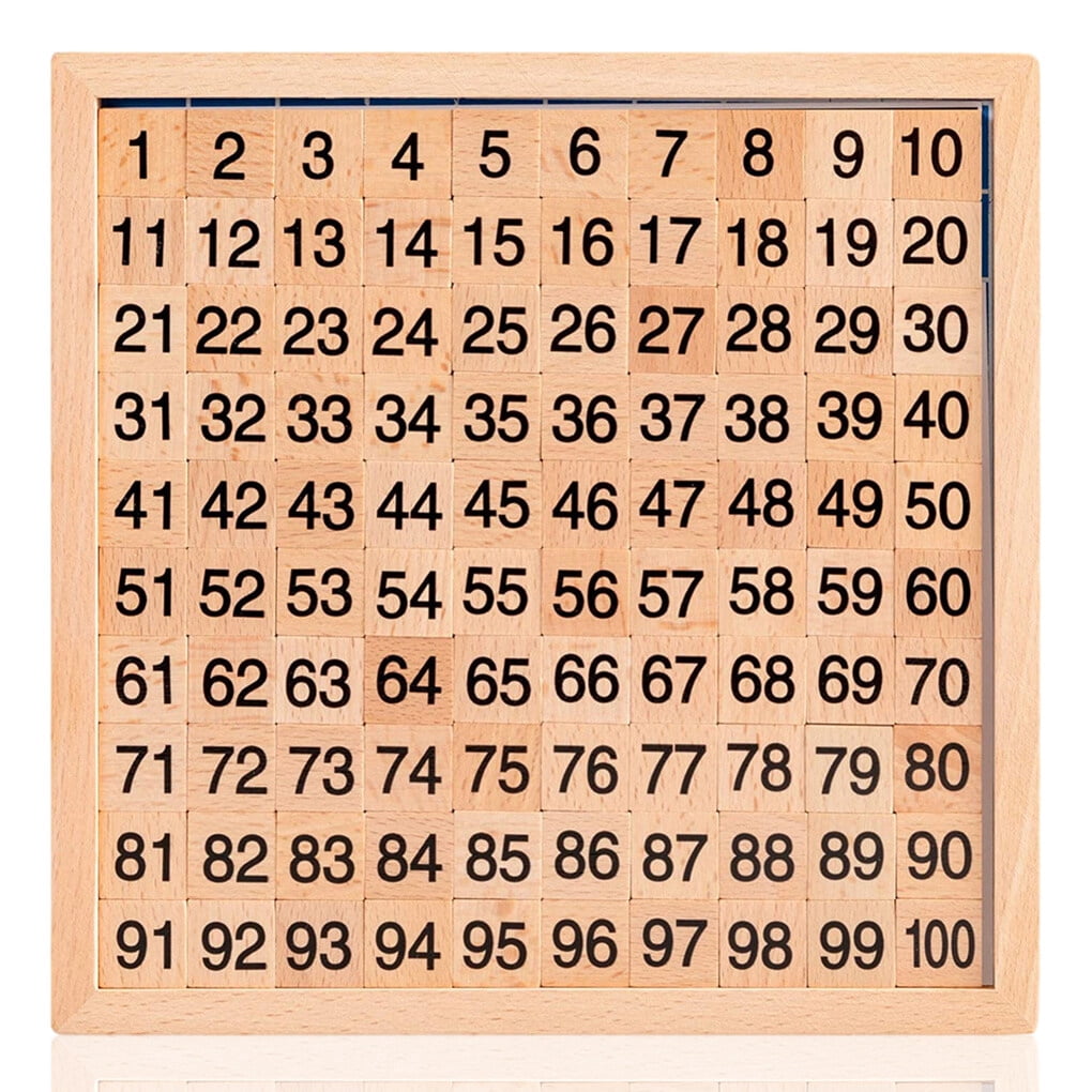 pitrice Wooden Hundred Board Math Educational 1 to 100 Consecutive ...